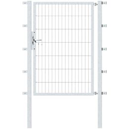 Alberts Zauneinzelt&uuml;r &raquo;Flexo&laquo; 100 cm Breite, in versch. H&ouml;hen silber Stahl