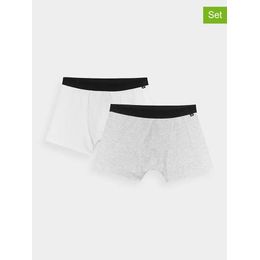 4F 2er-Set: Boxershorts in Wei&szlig;/ Grau - 55% | Gr&ouml;&szlig;e L | Herren-waesche