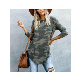 Milan Kiss Longsleeve in Khaki - 61% | Gr&ouml;&szlig;e XL | Damen-tops