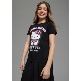 Kidsworld M&auml;dchen Kidsworld T-Shirt &raquo;HELLO KITTY T-Shirt: Cute?&laquo; Kurzarm, Rundhalsausschnitt, bedruckt, normale L&auml;nge 164/170