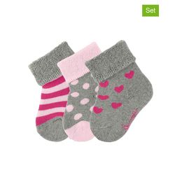 Sterntaler 3er-Set: Socken in Grau/ Rosa - 45% | Gr&ouml;&szlig;e 14 | Babysocken-strumpfhosen