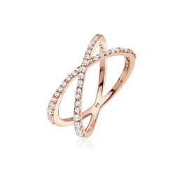 Elli Damen Fingerring &raquo;Silberring Kreuz mit Zirkonia 925 Silber&laquo; rosa
