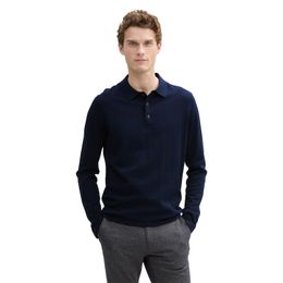 Tom Tailor Herren Tom Tailor Polokragenpullover mit Seide blau M