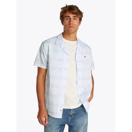 Tommy Jeans Damen &raquo;TJM REG AOP SS SHIRT EXT&laquo; mit sommerlichen Print blau M, N-Gr
