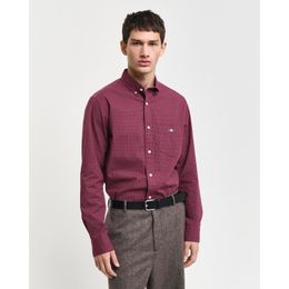 Gant Herren &raquo;REG MICRO PRINT SHIRT&laquo; mit einem dezenten, durchgehenden Mikro-Print rot L, N-Gr