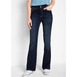 bonprix Damen bonprix Push-up-Jeans Regular Fit, mit Bequembund, mit Eingrifftaschen blau 42, N-Gr
