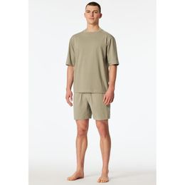Schiesser Herren Shorty &raquo;Modern Nightwear&laquo; 2 mit Rundhalsausschnitt und kurzem Arm, leichter Oversize-Fit 52