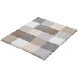Kleine Wolke Badematte &raquo;Caro&laquo; H&ouml;he 25 mm rutschhemmend beschichtet fu&szlig;bodenheizungsgeeignet Badteppich, modernes Karo-Muster, Pastell-Farben, waschbar beige 