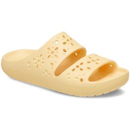 Crocs Damen Badepantolette &raquo;Classic Floral Cut Out Sandal&laquo; , Sandale, Sommerschuh, Pool Slides mit genoppter Innensohle gold 39