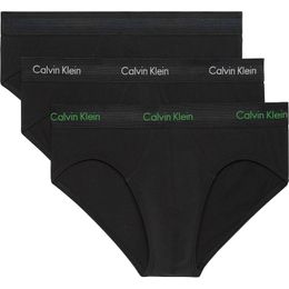 Calvin Klein Underwear Herren &raquo;CK HIP BRIEF 3PK&laquo; 3 Stk. mit farbigem Webbund schwarz XL (54), 3 Stk.