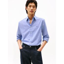 Tommy Hilfiger Damen Langarmhemd &raquo;FLEX POPLIN MICRO GINGHAM&laquo; mit Vichy Karo, Button-down-Kragen, Regular Fit blau L, N-Gr