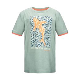 Killtec Jungen T-Shirt &raquo;KOS 132 BYS TSHRT&laquo; Cooles Hai-Print T-Shirt, farbige &Auml;rmels&auml;ume, ideal f&uuml;r Sommer 152