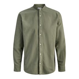 Jack & Jones Jack & Jones Herren Langarmhemd &raquo;JJEBREEZE LINEN BLEND BAND SHIRT L/S SN&laquo; mit Stehkragen XS, N-Gr
