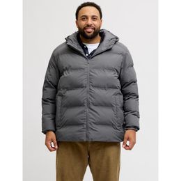 Jack & Jones PlusSize Jack & Jones Plussize Herren Jack & Jones PlusSize Steppjacke &raquo;JJESOHO PUFFER HOOD SN PLS&laquo; mit Kapuze grau 4XL