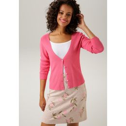 Aniston Casual Damen Aniston CASUAL Strickjacke in trendiger Farbpalette pink 42