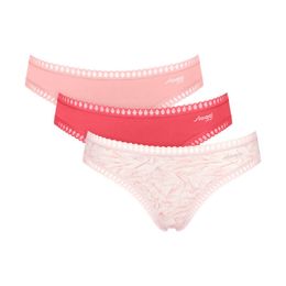 Sloggi Damen Sloggi Minislip &raquo;GO Crush Mini C3P&laquo; 3er Pack, mit Spitzendetails M