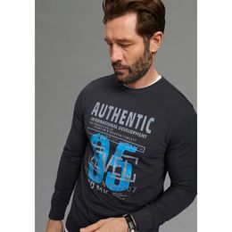 MAN'S WORLD Man's World Herren Langarmshirt &raquo;neue Farbe!&laquo; Langarm, bedruckt, aus Baumwolle und Viskose, mit Rippb&uuml;ndchen XL (56/58)