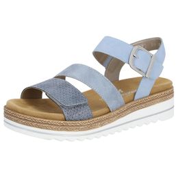 Remonte Damen Keilsandalette Keilabsatz, Sommerschuh, Sandale in veganer Verarbeitung blau 40