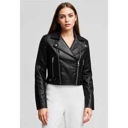 Only Damen Only Bikerjacke &raquo;ONLKAMILLA PATENT SHOULDER BIKER CC OTW&laquo; ohne Kapuze schwarz XS