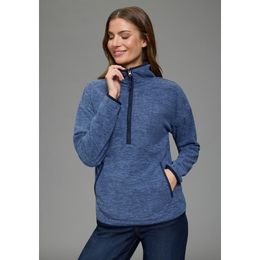 OCEAN SPORTSWEAR Damen Fleecepullover, mit Logostickerei, mit Rei&szlig;verschluss, mit K&auml;ngurutasche 40/42