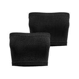 Only Damen Only &raquo;ONLVICKY RIB SEAMLESS 2-PACK BANDEAU TOP&laquo; Packung, 2 Stk. schwarz XS, N-Gr
