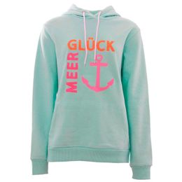 Zwillingsherz Damen Sweatshirt, mit Kapuze, Frontprint, R&uuml;ckenprint gr&uuml;n L/XL (L/XL)