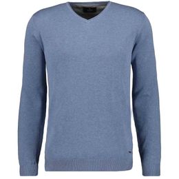 Ragman Herren Ragman V-Ausschnitt-Pullover blau 58