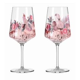 Ritzenhoff Spritzerglas, Grau, Rosa, Glas, 2-teilig, 544 ml, 9.3x22.5x9.3 cm, Fsc, Made in Germany, Essen & Trinken, Gl&auml;ser, Weingl&auml;ser, Wei&szlig;weingl&auml;ser