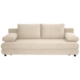 Xora Schlafsofa Taras, Creme, Textil, 2-Sitzer, F&uuml;llung: Schaumstoff, 197x77x81 cm, Stoffauswahl, Wohnzimmer, Sofas & Couches, Schlafsofas, Schlafsofas mit Bettkasten