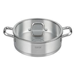 Johann Lafer Servierpfanne Lafer, Silber, Metall, 4,4 L, rund, Kochen, Pfannen, Servierpfannen