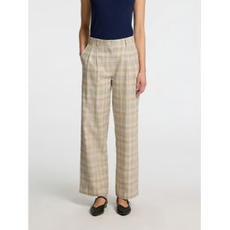 Selected Bundfaltenhose 'SLFGajo' Damen Gr&ouml;&szlig;e 40 sand / navy / wei&szlig;