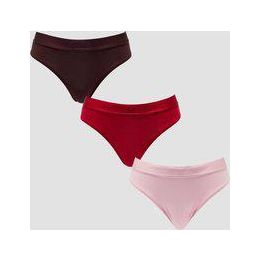 Myprotein MP Damen Mid Rise Bikini-Slip (3er-Pack) - Blush/Rosenrot/Karamell - S