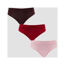 Myprotein MP Damen Mid Rise String (3er-Pack) - Blush/Rosenrot/Karamell - XS