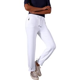 CREATION L PREMIUM Damen Jogg Pants mit Ziertaschen wei&szlig; Gr&ouml;&szlig;e 40