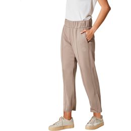 CREATION L PREMIUM Damen Sweathose mit verdecktem Beinschlitz taupe Gr&ouml;&szlig;e 18