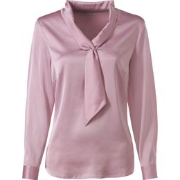 CR&Eacute;ATION L Damen Satinbluse mit Schalkragen ros&eacute; Gr&ouml;&szlig;e 36
