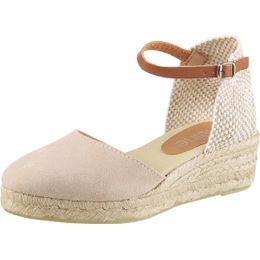 Heine Damen Keilsandalette beige Gr&ouml;&szlig;e 42