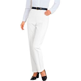 Damen B&uuml;gelfaltenhose in Schlupfform wei&szlig;, Gr&ouml;&szlig;e 38