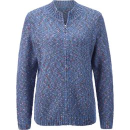 Damen Strickjacke in Melange-Qualit&auml;t mittelblau-meliert, Gr&ouml;&szlig;e 40