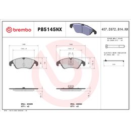 Brembo Bremsbelagsatz, Scheibenbremse P85145NX vorne rechts links mit Zubeh&ouml;r f&uuml;r SKODA VW SEAT (FAW) (SVW) AUDI 8K0698151L 8R0698151A 4G0698151L