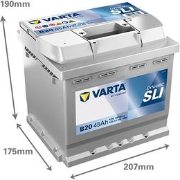 Varta Starterbatterie DYNAMIC SLI 12 V, 45 Ah, 400 A 545413040K262 12V 45Ah 400A f&uuml;r HYUNDAI VW PEUGEOT FIAT / LANCIA CITRO&Euml;N CHEVROLET KB03982645 545