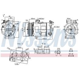 NISSENS Kompressor, Klimaanlage 890947 12V f&uuml;r RENAULT FIAT VAUXHALL NISSAN OPEL 9260000Q0B 9260000Q0C 95507849