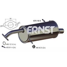 Ernst Endschalld&auml;mpfer 670159 f&uuml;r MAZDA ZJ34-40-100