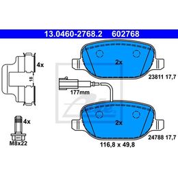 ATE Bremsensatz-Vorn und hinten SG00000DEC Bremsensatz, Scheibenbremse vorne rechts links bel&uuml;ftet 330mm f&uuml;r JEEP FIAT 51760273 51767378 9951050