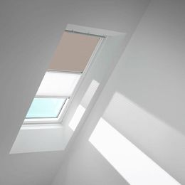 Velux Verdunkelungsrollo Duo DFD Helltaupe/Wei&szlig; 4580, CK02, Aluminiumschiene,GGU,Manuell,Velux