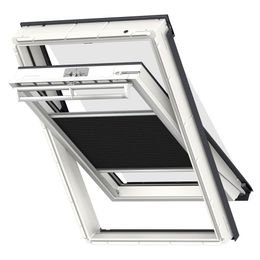 Velux Vorteils-Set Hitzeschutz Plus FOP Manuell Uni Schwarz/Schwarz 1047, C02, Alu-Schiene und Haltekrallen,GGU,Manuell,Velux