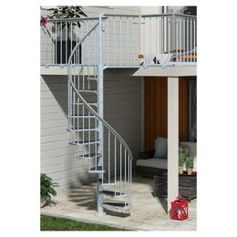 Dolle Au&szlig;entreppe Gardenspin mit Trimax-Stufen Gartentreppe Wendeltreppe, 246-282 cm, 125 cm