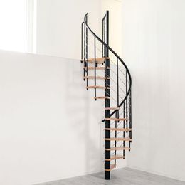 Minka Spindeltreppe Venezia Smart schwarz Wendeltreppe, 100 cm, Buche,lackiert