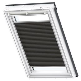 Velux Wabenplissee Uni schwarz 1047 Uni schwarz 1047, C02, GGU,Manuell,Velux,wei&szlig;e Schiene