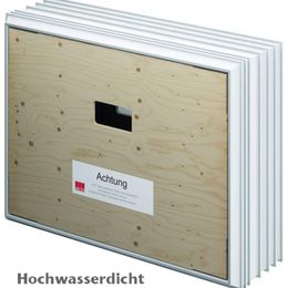 Aco Therm 3.0 Leibungskellerfenster Hochwasserdicht mit 3-fach WSG, Anschlag rechts, 30 cm,80x60 cm